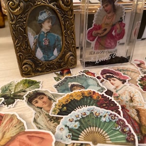 Vintage Victorian Fashion Illustrations Stickers Pack, Vinyl Die-cut ...