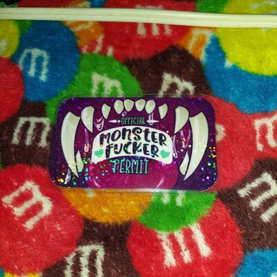 Monster Lover/ Fker Permit Laminated Holographic - Etsy