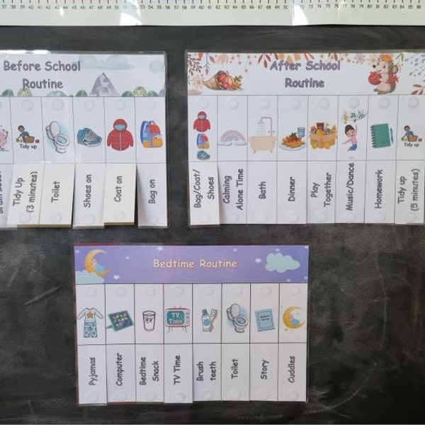 Personalised Handmade Visual Routine Chart Morning /evening Learning ...