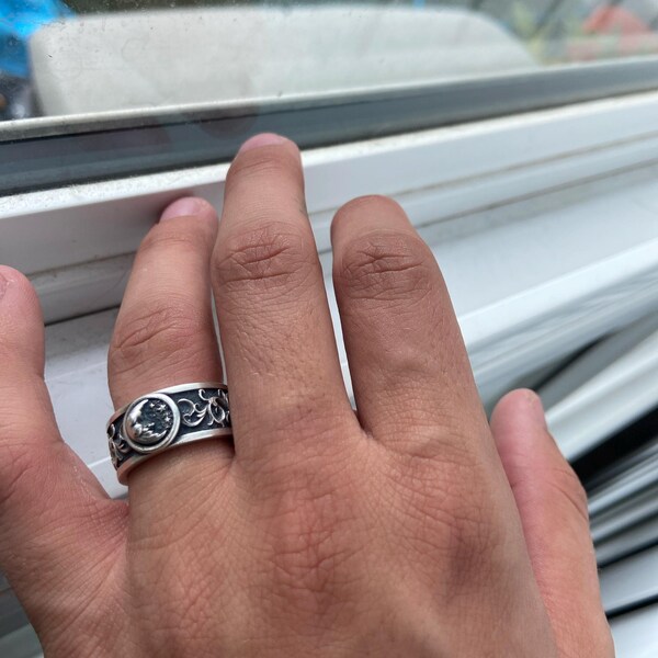 Greek Spartan Warrior Unique Signet Ring for Men in Silver, Vintage ...