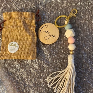 Personalized Boho Keychain Soft Bead Keychain Gifts for Her - Etsy