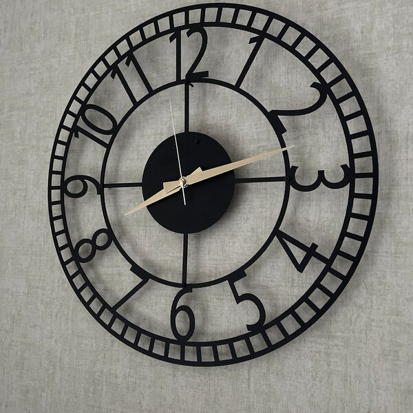 Numbers Large Wall Clock / Oversized Wall Clock / Unique Wall Clock ...