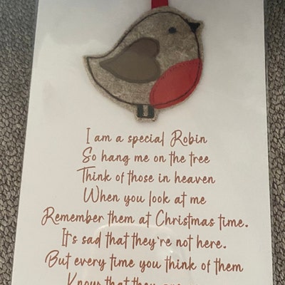 Remembrance Christmas Robin & Card Felt Robin Tree - Etsy