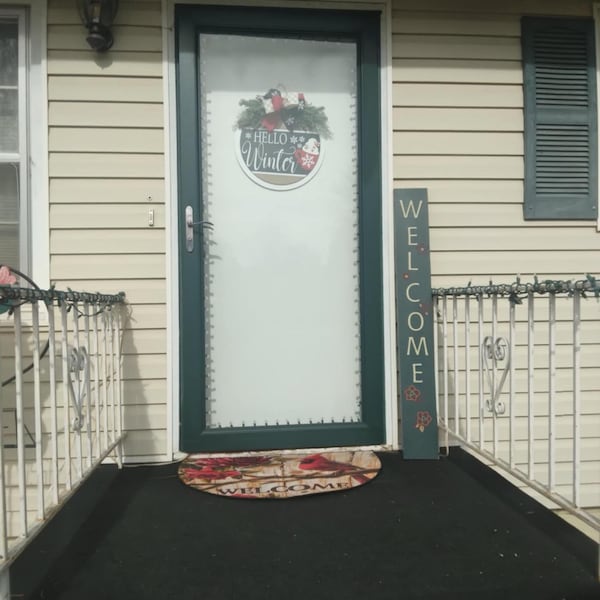 Front Door Decor Front Door Wreath Bless This Home and All Who Enter ...