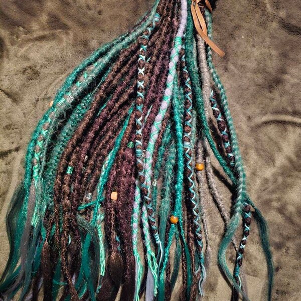 Wool Dreads Full Set DE Dreadlocks Extensions Brown Irish Cream Blond ...