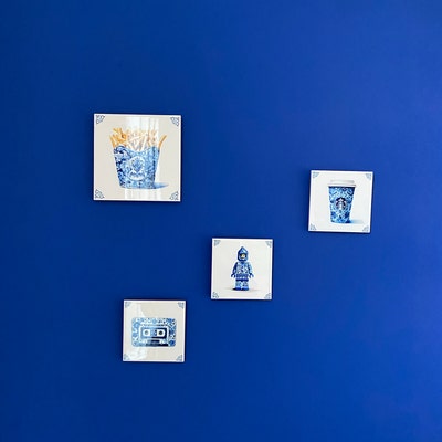 Delft Blue Ceramic Tile: Decorated Cross Modern Dutch - Etsy