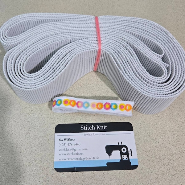 Ribbed Non-roll Waistband Elastic, 2" Wide White Ribbed Texture ...