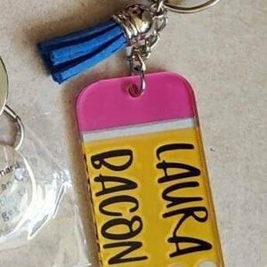 Custom Teacher Pencil Keychain - Etsy