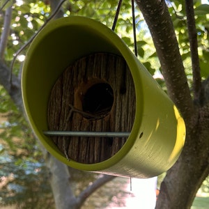 Birdhouse Modern Birdhouse Reclaimed 100 Yr. Old Barnwood in Red Angle ...