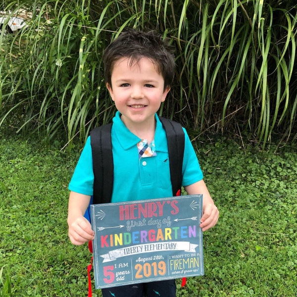 Chalkboard Back to School Sign, First or Last Day, Editable and ...