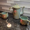 Hand-made Ceramic Mushroom Tea Pot Teapot Tea Cup Set Cups Stoneware ...