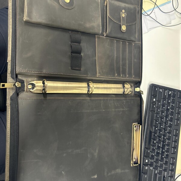 Leather Portfolio, Personalized Portfolio for Men, Padfolio With Handle ...