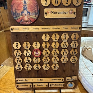 Wooden Perpetual Calendar for Kids,montessori Classroom, Homeschool ...