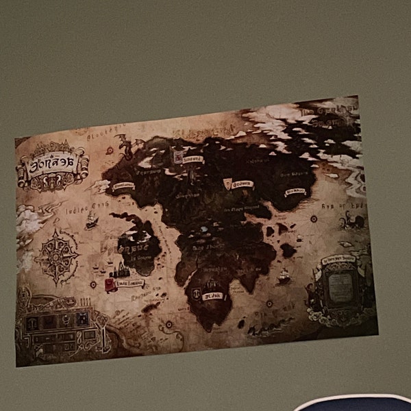 FFXIV Eorzea Map Matte Poster Gaming Wall Art - Etsy