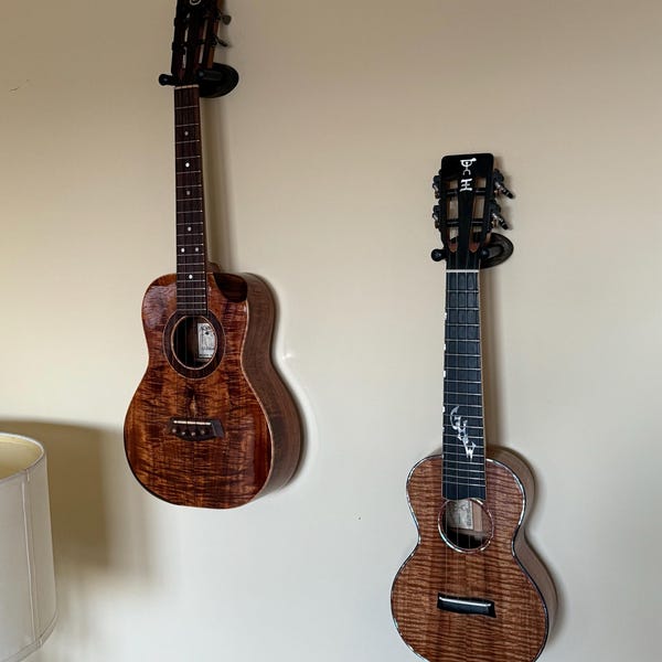 Unique Rustic Modern Oval Ukulele Wall Mount Handmade - Black/brown - Etsy