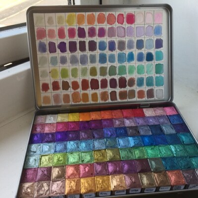 Large Watercolor Pallett Set 4 . Watercolour Pallet.handmade ...