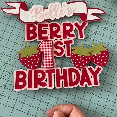 Berry First Birthday Cake Topper Strawberry Party - Etsy