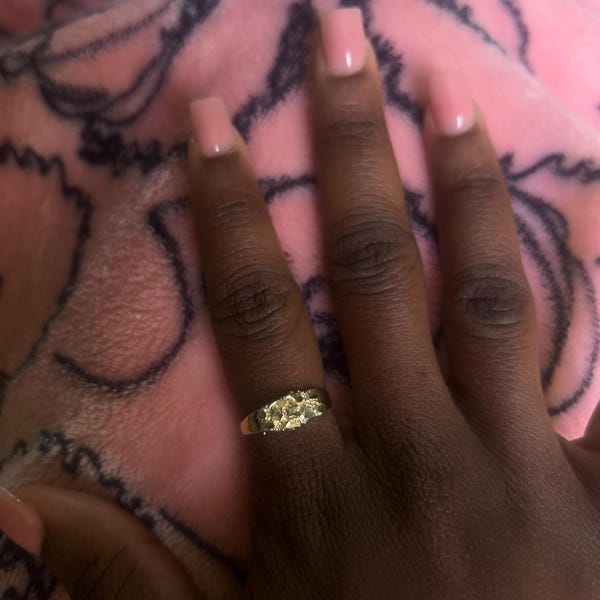 10k & 14k Solid Gold Vintage Nugget Smashing Band Ring Gift for Men ...