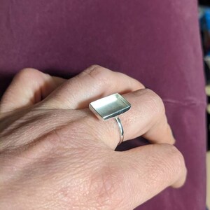 Sterling Silver Square Stone Setting Bezel Cup Ring - Etsy