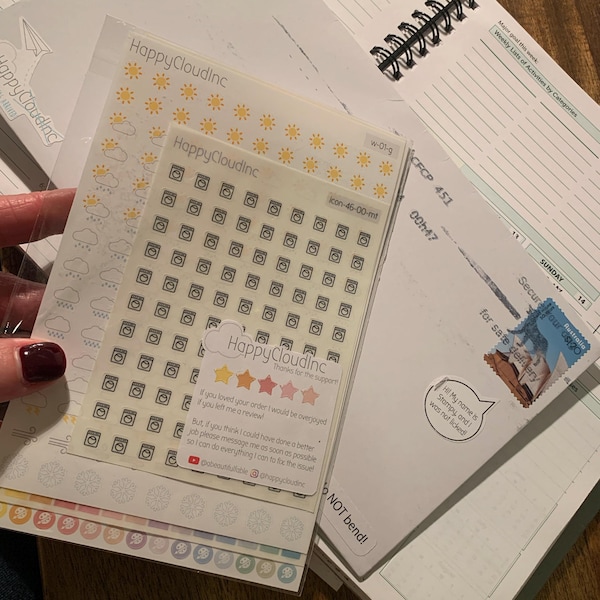 Mini Square Checkbox Planner Stickers | Checklist Stickers - Etsy