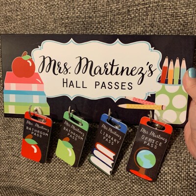 Personalized Classroom Decor, Hall Passes Sign, Teacher Gift, Classroom ...