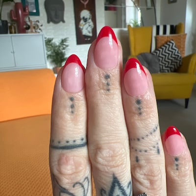 CASSIE Press on Nails Diamonds & Pearls Set of 10 Luxury Made to Order ...