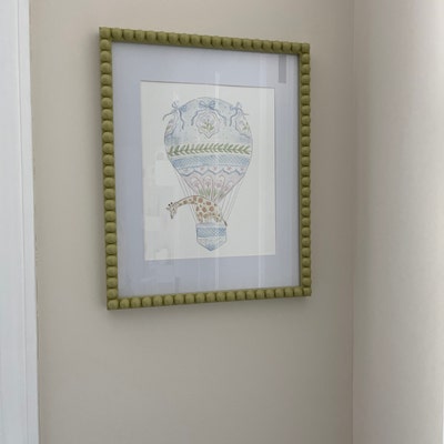 Glossy Beaded Bobbin Picture Frame Lacquered Bobbin Frame Painted ...