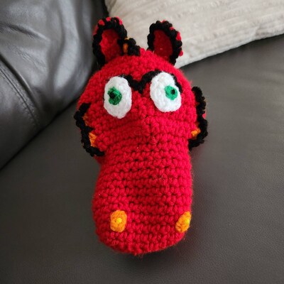Crochet Green Dragon Hand Puppet - Etsy