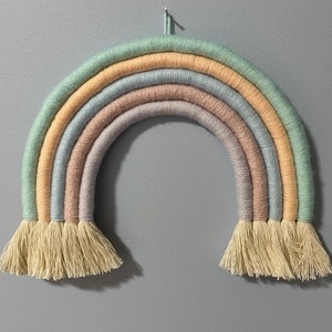 Large Hand Wrapped Macrame Rope Rainbow - Etsy