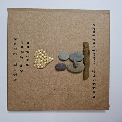 Personalised Pebble Art Birthday Card - Etsy