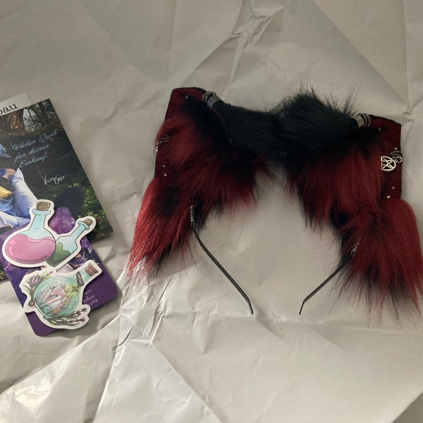 Gothic Pentagram Cat Ears Cosplay Ears Accessories Made of Faux Fur MTO ...