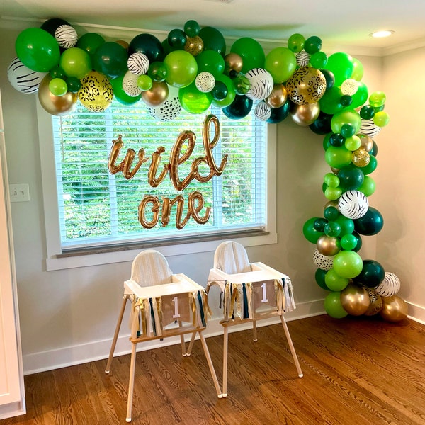 WILD ONE Balloon Banner - Script Letter Balloons - Wild One Party ...