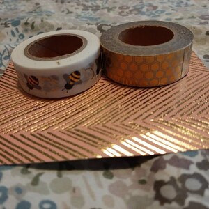 Honey Bee Washi Tape, Honeycomb Washi Tape, Decorative Craft Tape, Gold ...