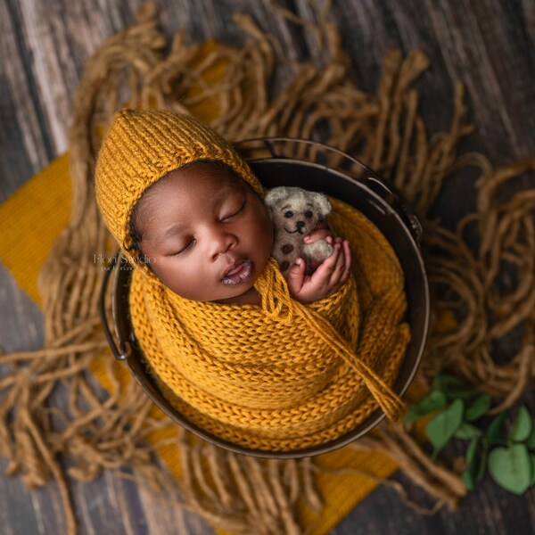 The {rainbow Splash} Bonnet, Sleepy Cap & Knit Wrap Set - Etsy