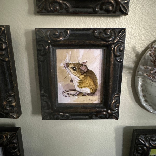 Mouse Framed Miniature Watercolor Art Print by James Steeno Mini Art ...