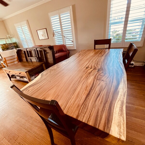 Rare Find! 2.1m Californian Redwood Single Piece Slab Table Top; Hand ...