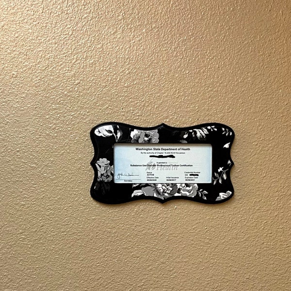 Barber & Cosmetology License Frame Fits 8 1/2 X 3 5/8" Business ...