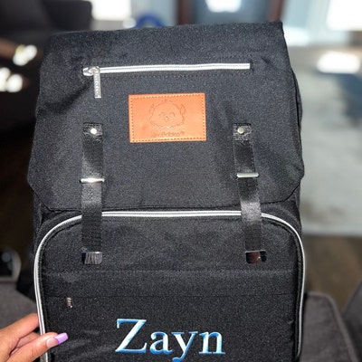 Black Backpack Diaper Bag Monogrammed, Diaper Bag Backpack With ...