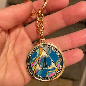 AA Medallion Keychain Chip Holder Fits 33x3mm Recoverychip Reflex ...