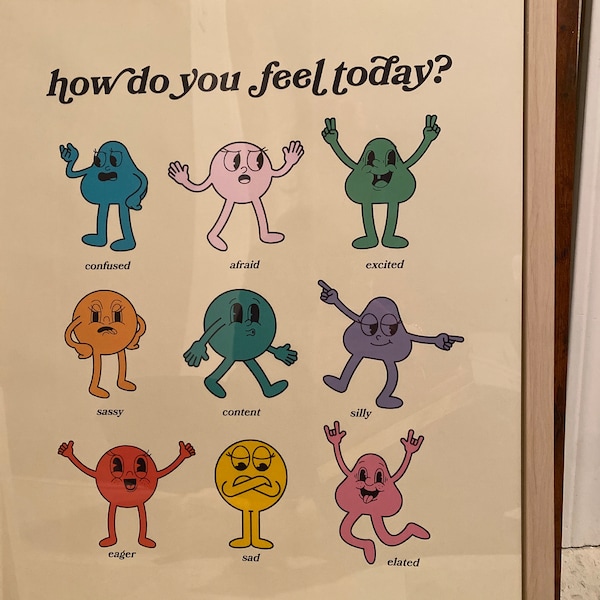 Retro Feelings Art Print: 'how Do You Feel Today?' Poster (digital ...
