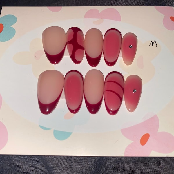 Tortoise Shell French Tip Press on Nails: Custom Gel Nails - Etsy