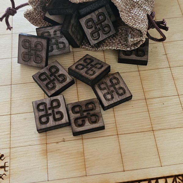20 Custom Two-sided Laser Engraved Game Wood Tokens - Etsy