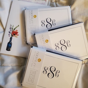 Personalized Note Card Set EXQUISITE SCRIPT MONOGRAM - Etsy
