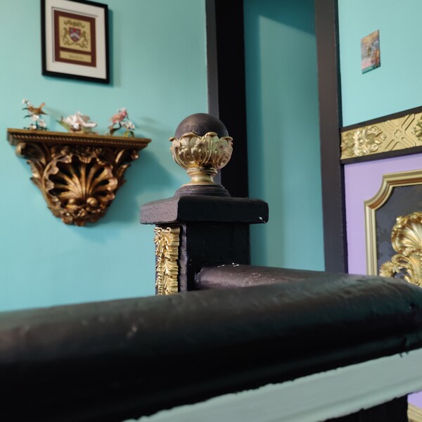 Ball Decorative Newel Post Cap, Round Carved Finial Hardware Set (2 Pc ...