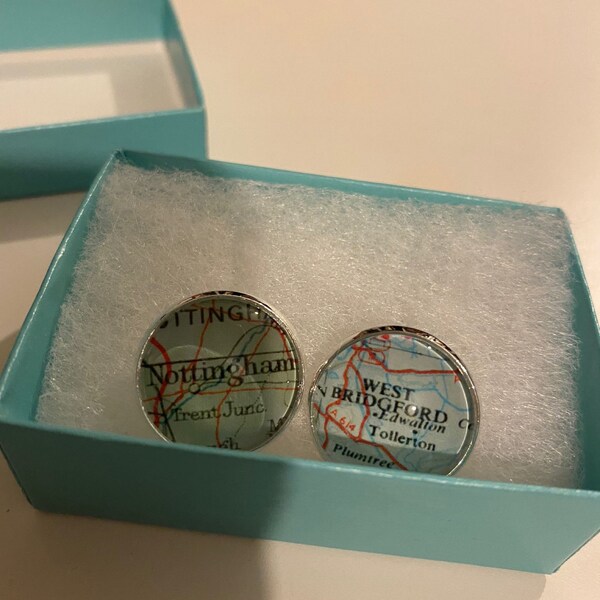 Map Cufflinks Custom Vintage Maps. Select Two Locations. Anywhere in ...