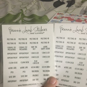 Work and Office Text Planner Stickers, Planner Stickers, Text Stickers ...