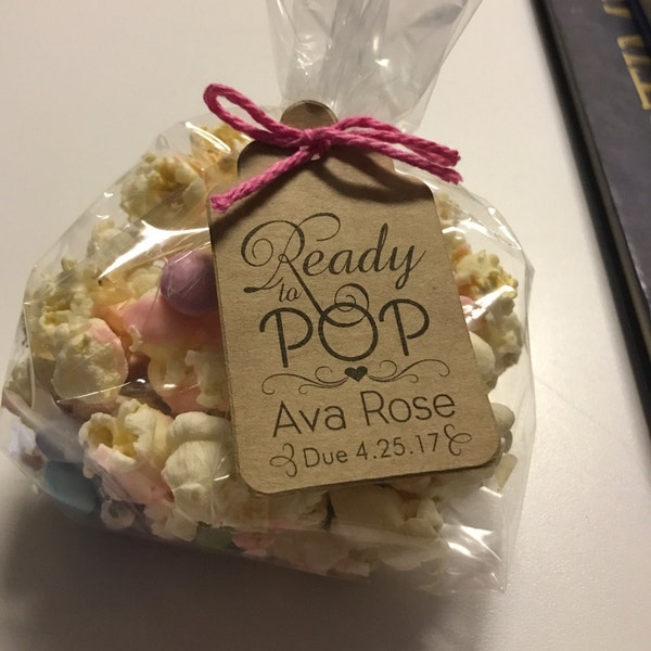 Fixin' to Pop Baby Shower Favor Kits-3 TAG COLORS | Popcorn Favor-20 ...