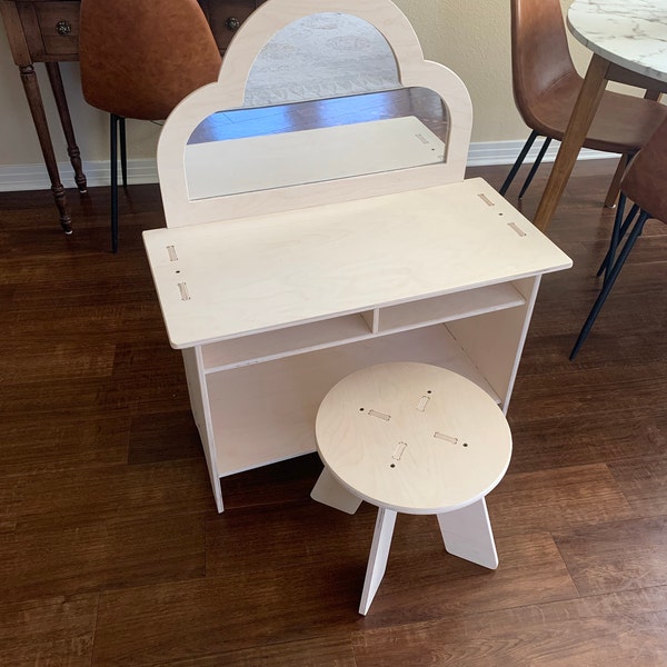 Makeup Vanity Mirror for Little Girls Montessori Furniture Wooden ...