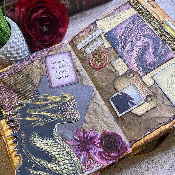 Dragon Junk Journal Kit Printable of 40 Sheets Fantasy Magic Medieval ...