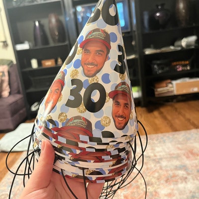 Custom Birthday Party Hat Photo Party Hat Personalized With Your Photo ...